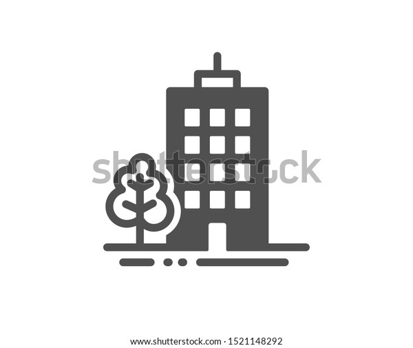 City Architecture Tree Sign Skyscraper Buildings Stock Vector (Royalty ...