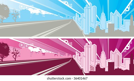 City Background Banner: เวกเตอร์สต็อก (ปลอดค่าลิขสิทธิ์) 36401467 ...