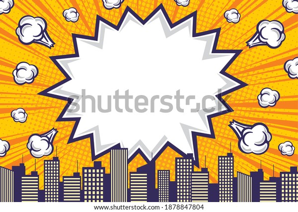 City Background Material Comic Art Style Stock Vector (Royalty Free ...