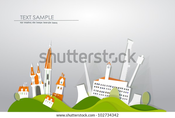 City Background White City Collection Stock Vector (Royalty Free ...