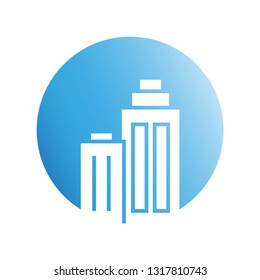 City Building Blue Circle Shape Icon Stock Vector (Royalty Free ...