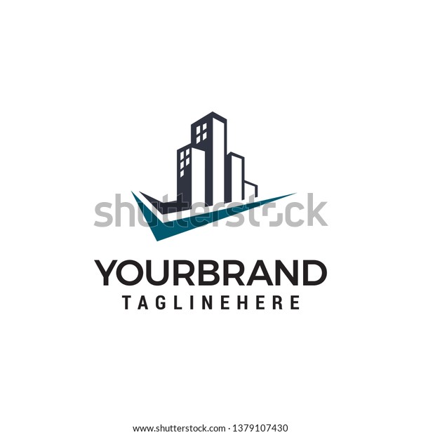 City Building Check Mark Logo Design 库存矢量图（免版税）1379107430 | Shutterstock