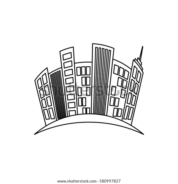City Buildings Symbol Icon Vector Illustration Stock Vector (Royalty ...