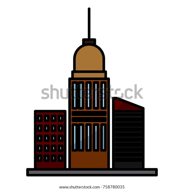 City Buildings Symbol Icon Vector Illustration Stock Vector (Royalty ...