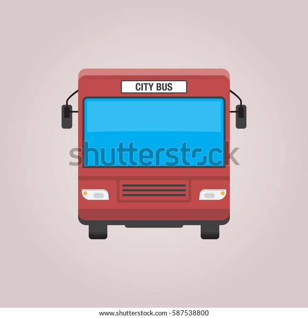 City Bus Red Front Isolated Vector Stock Vector (Royalty Free) 587538800