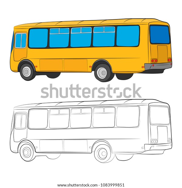 City Bus Vector Drawing Illustration : image vectorielle de stock ...