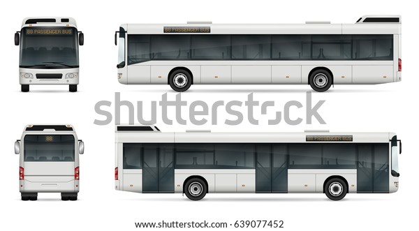 City Bus Vector Template Car Branding Stock Vector (Royalty Free ...