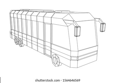 City Bus Wireframe Low Poly Mesh Stock Vector (Royalty Free) 1564646569 ...