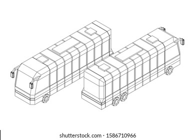 City Bus Wireframe Low Poly Mesh: เวกเตอร์สต็อก (ปลอดค่าลิขสิทธิ์ ...