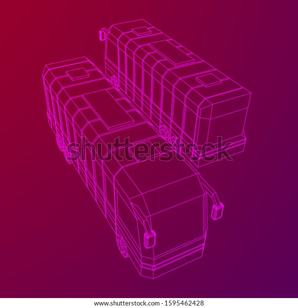 City Bus Wireframe Low Poly Mesh Stock Vector (Royalty Free) 1595462428