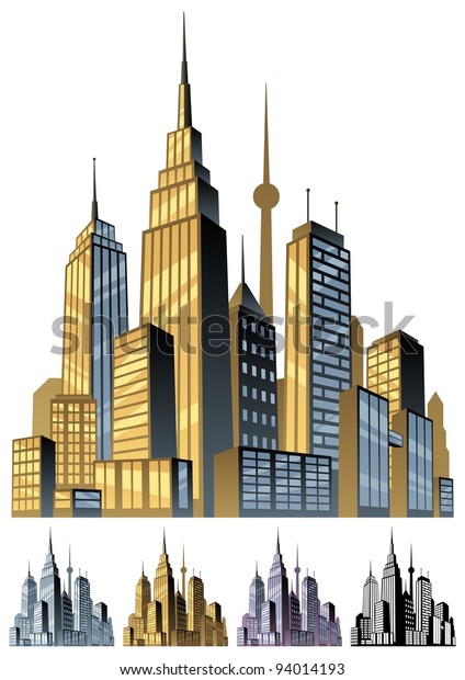 City Comic Book City 5 Color Stock Vector (Royalty Free) 94014193 ...
