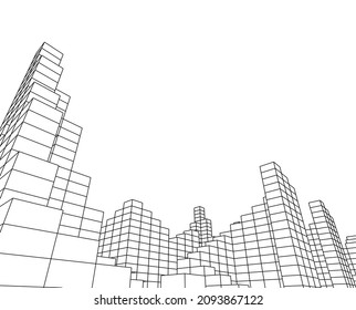 City Concept Drawing Vector Illustration Stock Vector (Royalty Free ...