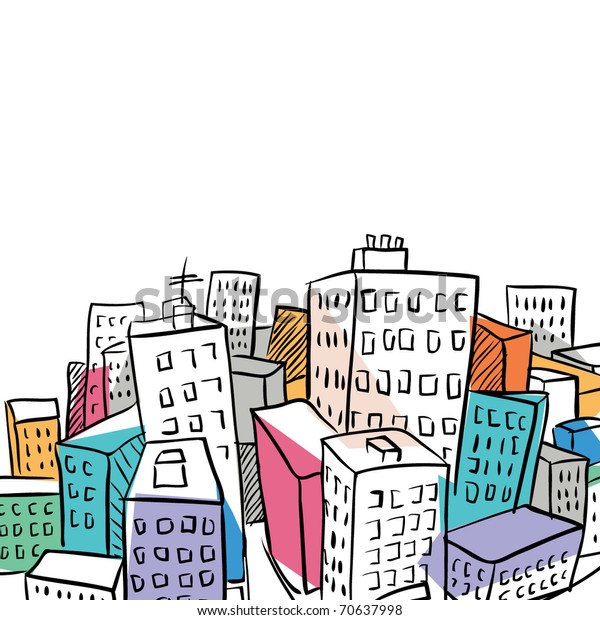 City Doodle Illustration Stock Vector (Royalty Free) 70637998