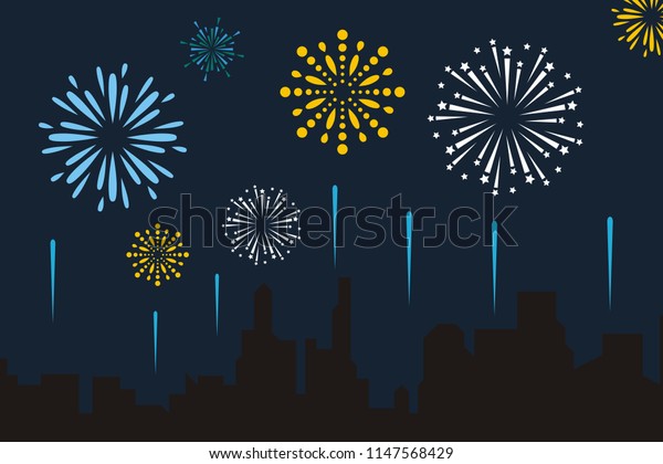 City Fireworks Logo Background Stock Vector (Royalty Free) 1147568429 ...