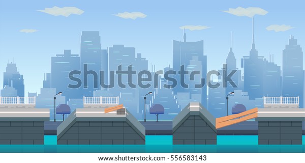 City Game Background 2d Game Application: vetor stock (livre de ...