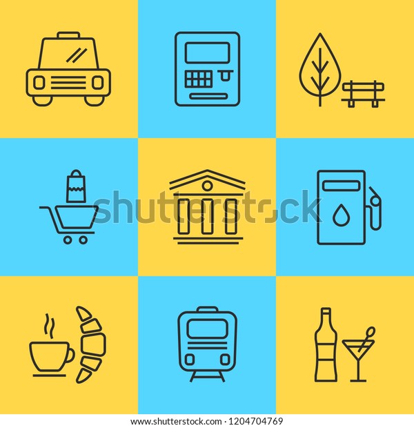 City Guide Icons Line Icons Set Stock Vector (Royalty Free) 1204704769 ...