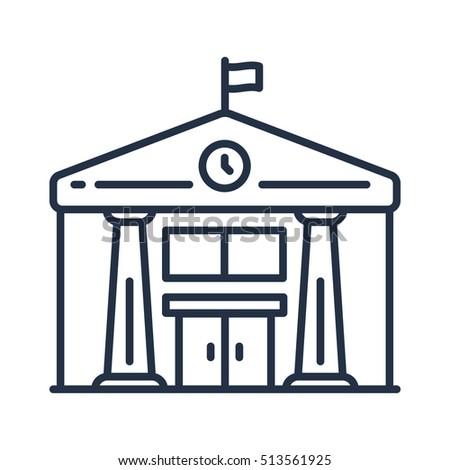 City Hall Building Line Icon 스톡 벡터(사용료 없음) 513561925 - Shutterstock