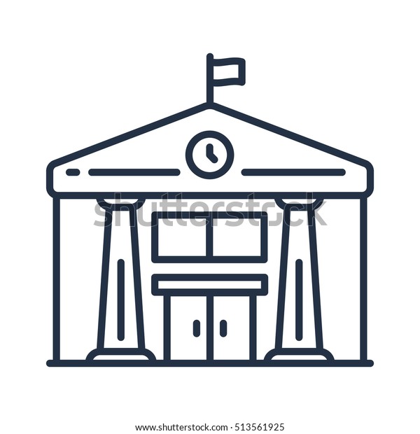 City Hall Building Line Icon 스톡 벡터(로열티 프리) 513561925
