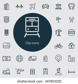 City Icons Vector Set Stock Vector (Royalty Free) 347853320 | Shutterstock