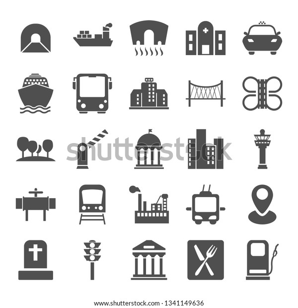 City Infrastructure Simple Icons Set Web Stock Vector (Royalty Free ...