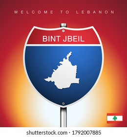 City Label Map Bint Jbeil District Stock Vector (Royalty Free ...