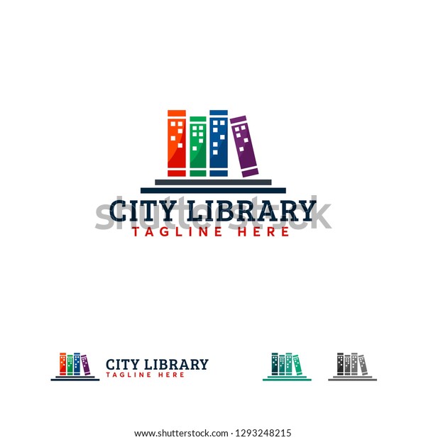 City Library Logo Designs Template City Stock Vector (Royalty Free ...