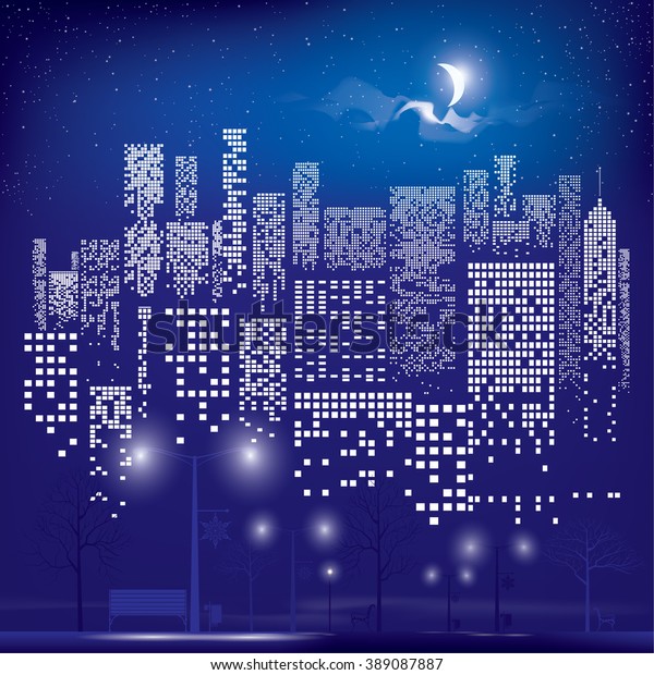 City Lights Vector Illustration City Lighting Stock Vector (Royalty ...