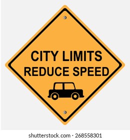 City Limits Reduce Speed Traffic Sign: เวกเตอร์สต็อก (ปลอดค่าลิขสิทธิ์ ...