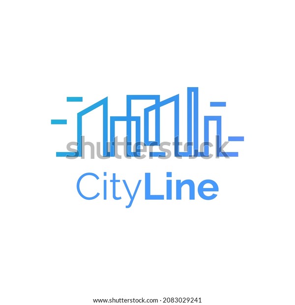 City Line Simple Logo Blue Color Stock Vector (Royalty Free) 2083029241 ...