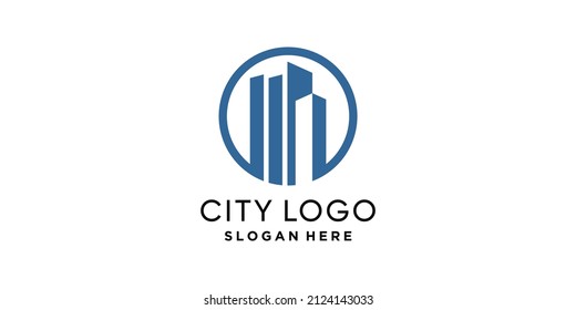 City Logo Design Template Circle Concept Stock Vector (Royalty Free ...