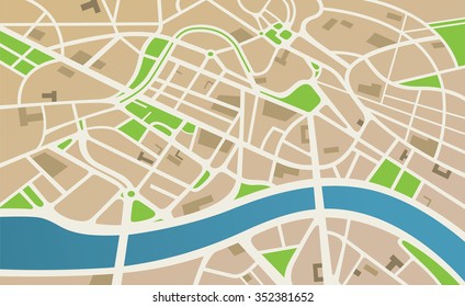 Abstract City Map Illustration Stock Vector (Royalty Free) 94399852