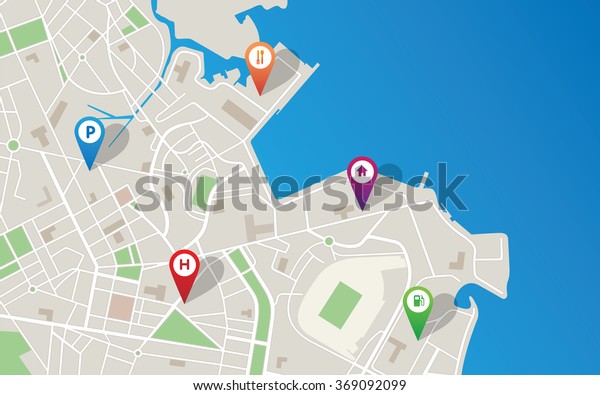 City Map Stock Vector (Royalty Free) 369092099