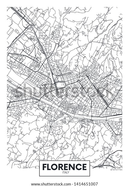 City Map Florence Travel Vector Poster Stock Vector (Royalty Free ...