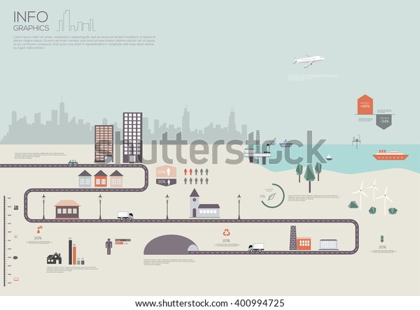City Map Infographic Vector Illustration Stock Vector (Royalty Free ...
