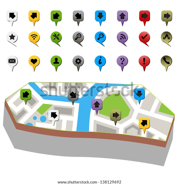 City Map Labels Stock Vector (Royalty Free) 138129692 | Shutterstock
