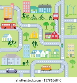City City Map Life City Vector Stock Vector (Royalty Free) 1379186840