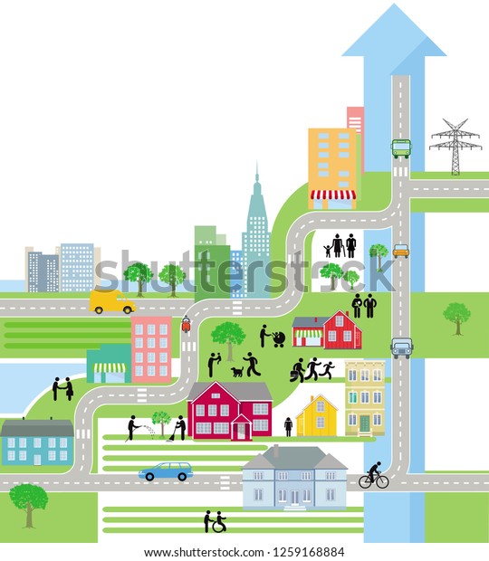City Map Life City Vector Illustration Stock Vector (Royalty Free ...