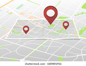 City Map Marker Pin Abstract District Stock Vector (Royalty Free ...