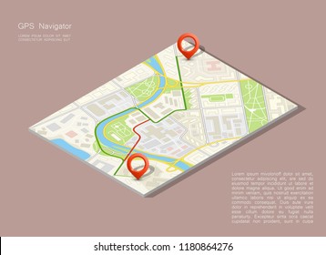 City Map Navigation Color Point Markers Stock Vector (Royalty Free ...