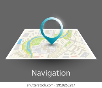 City Map Navigation Color Point Markers Stock Vector (Royalty Free ...