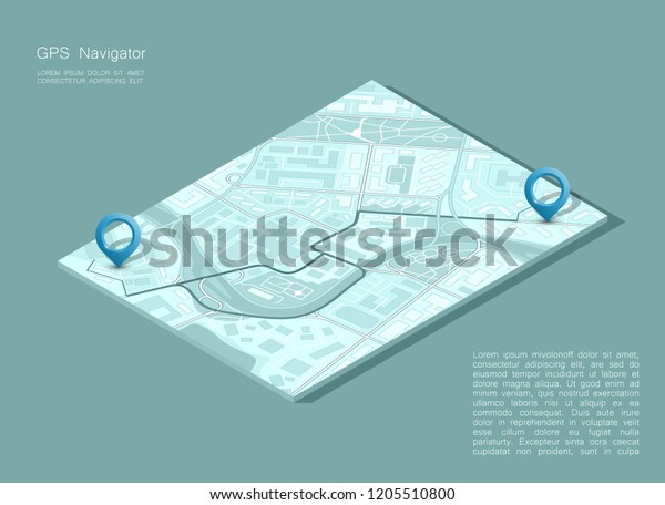 City Map Navigation Color Point Markers Stock Vector (Royalty Free ...