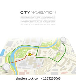 City Map Navigation Route Color Point Stock Vector (Royalty Free ...