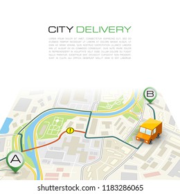 City Map Navigation Route Point Markers Stock Vector (Royalty Free ...