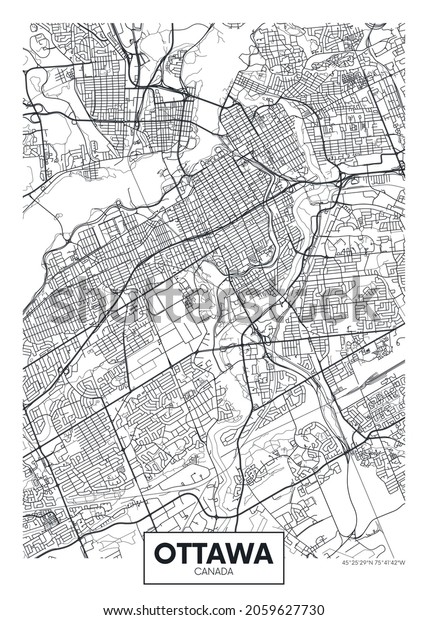 City Map Ottawa Travel Vector Poster Stock Vector (Royalty Free ...