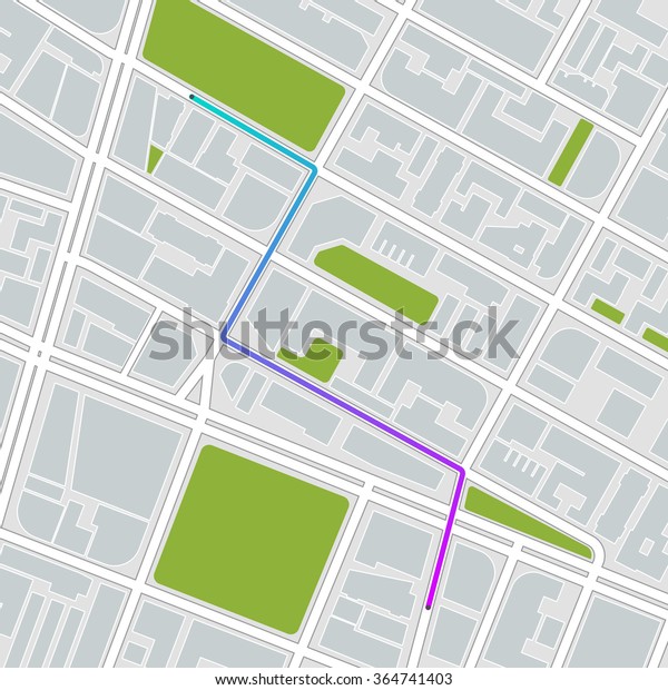 City Map Route Vector Illustration Stock Vector (Royalty Free ...