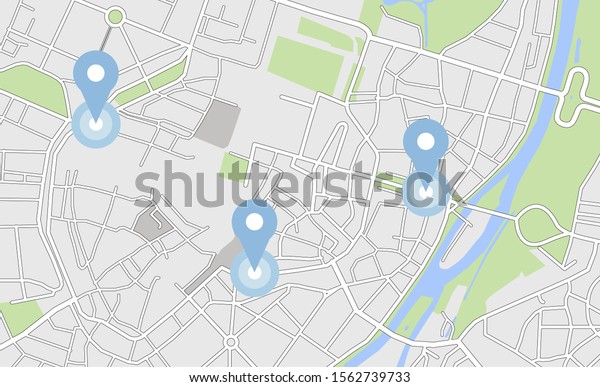 City Map Some Location Tags Stock Vector (Royalty Free) 1562739733 ...