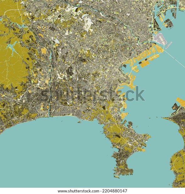 City Map Yokohama Japan Stock Vector (Royalty Free) 2204880147 ...