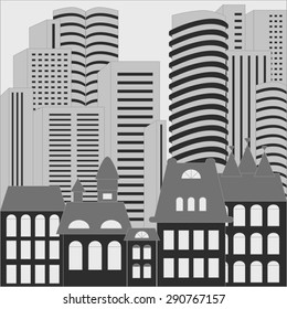City Modern Old Building Background Stock Stock Vector (Royalty Free ...