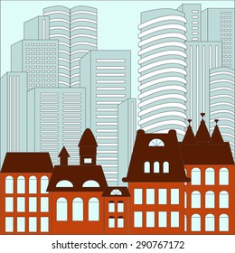 City Modern Old Building Background Stock Stock Vector (Royalty Free ...
