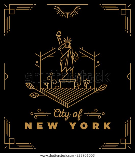 City New York Monogram Vector Design Stock Vector (Royalty Free) 523906003